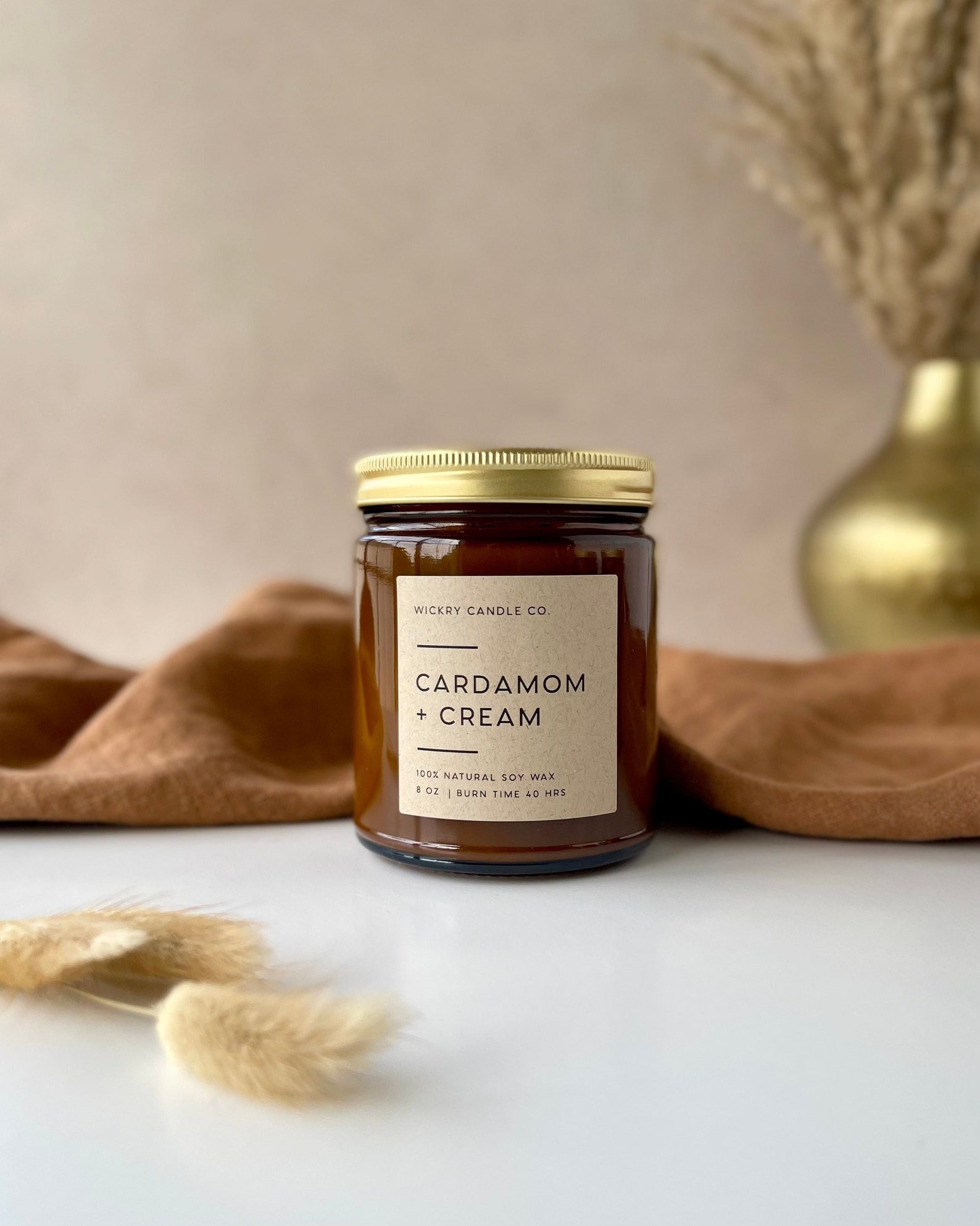 Cardamom Cream Candle, 8 Oz Soy Candle, Spiced Chai Tea Candle ...