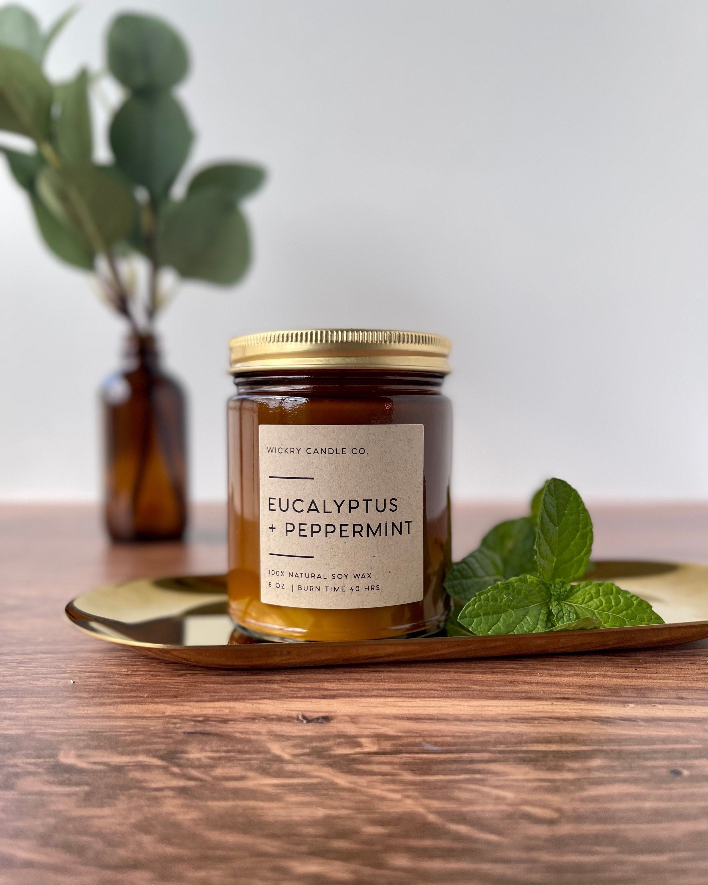 Eucalyptus Peppermint Soy Candle Jar Candle Aromatherapy - Etsy