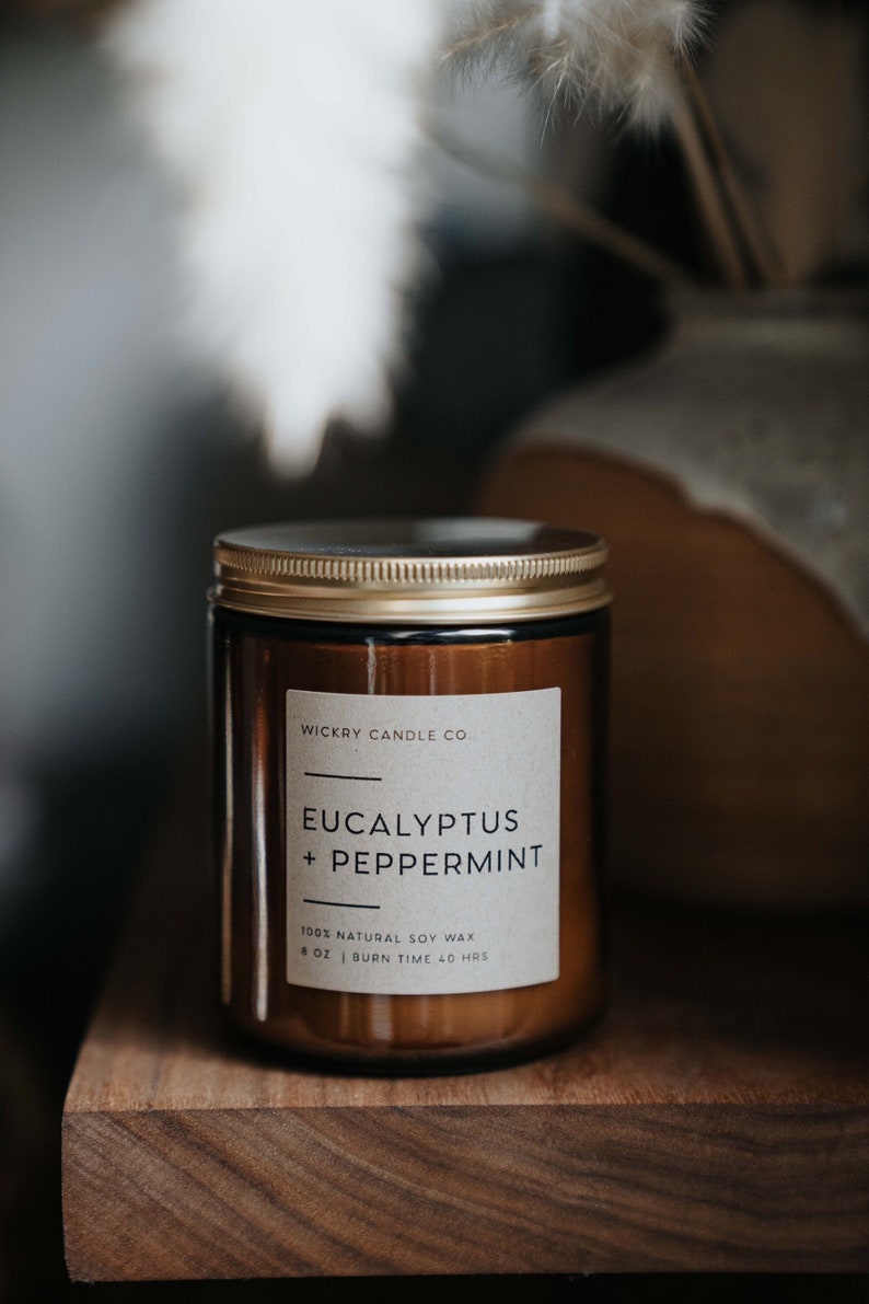 Eucalyptus Peppermint Soy Candle Jar Candle Aromatherapy - Etsy