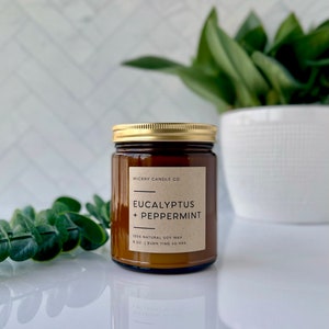 Eucalyptus Peppermint Soy Candle Jar Candle Aromatherapy - Etsy