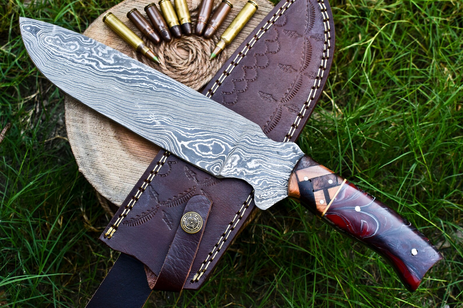 True Custom Handmade Fixed Blade Damascus Knife Art Hunting | Etsy