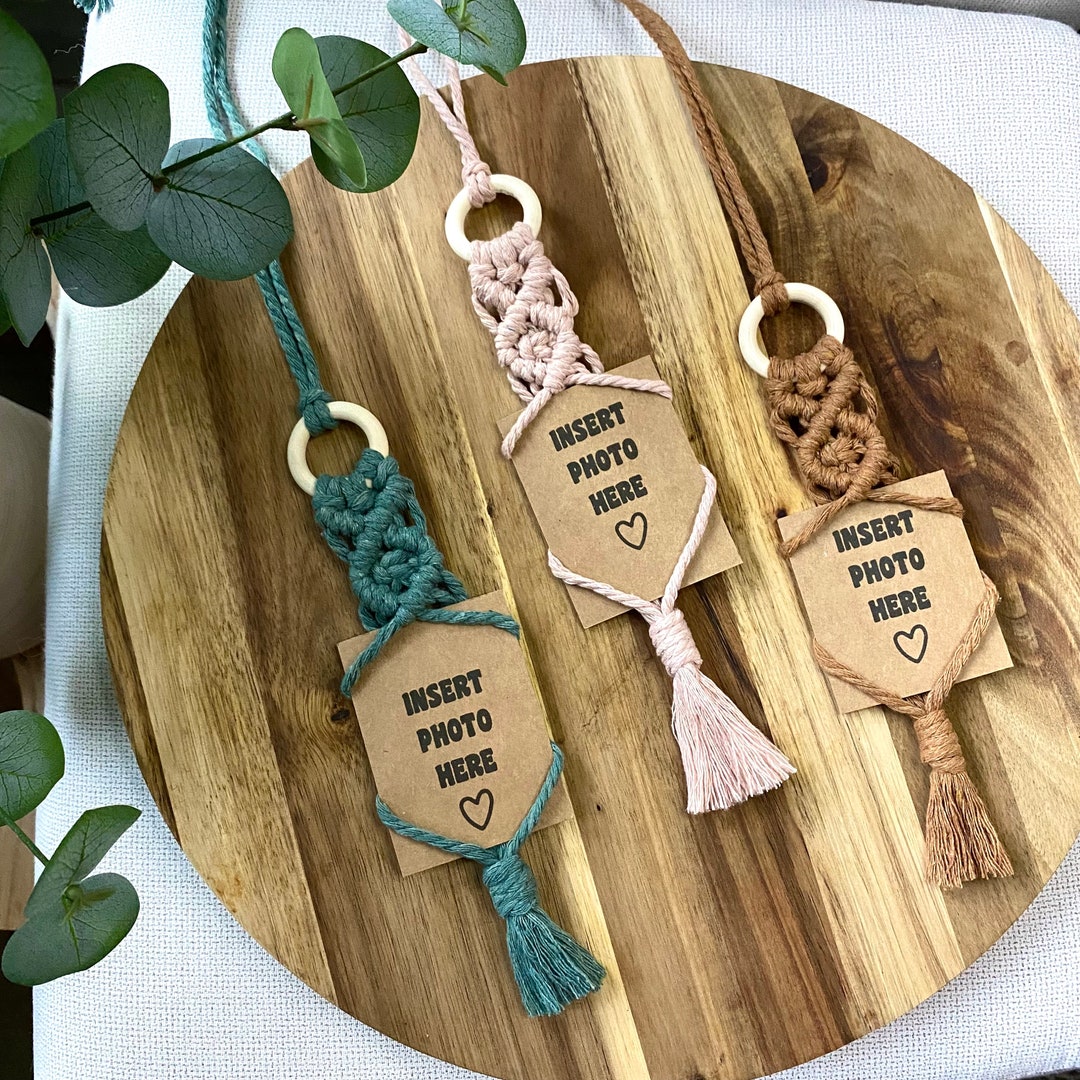 Macrame Photo Hanger Macrame Car Ornament Macrame Car Charm Rearview ...