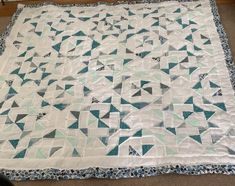 Blue Patchwork Quilt - Etsy