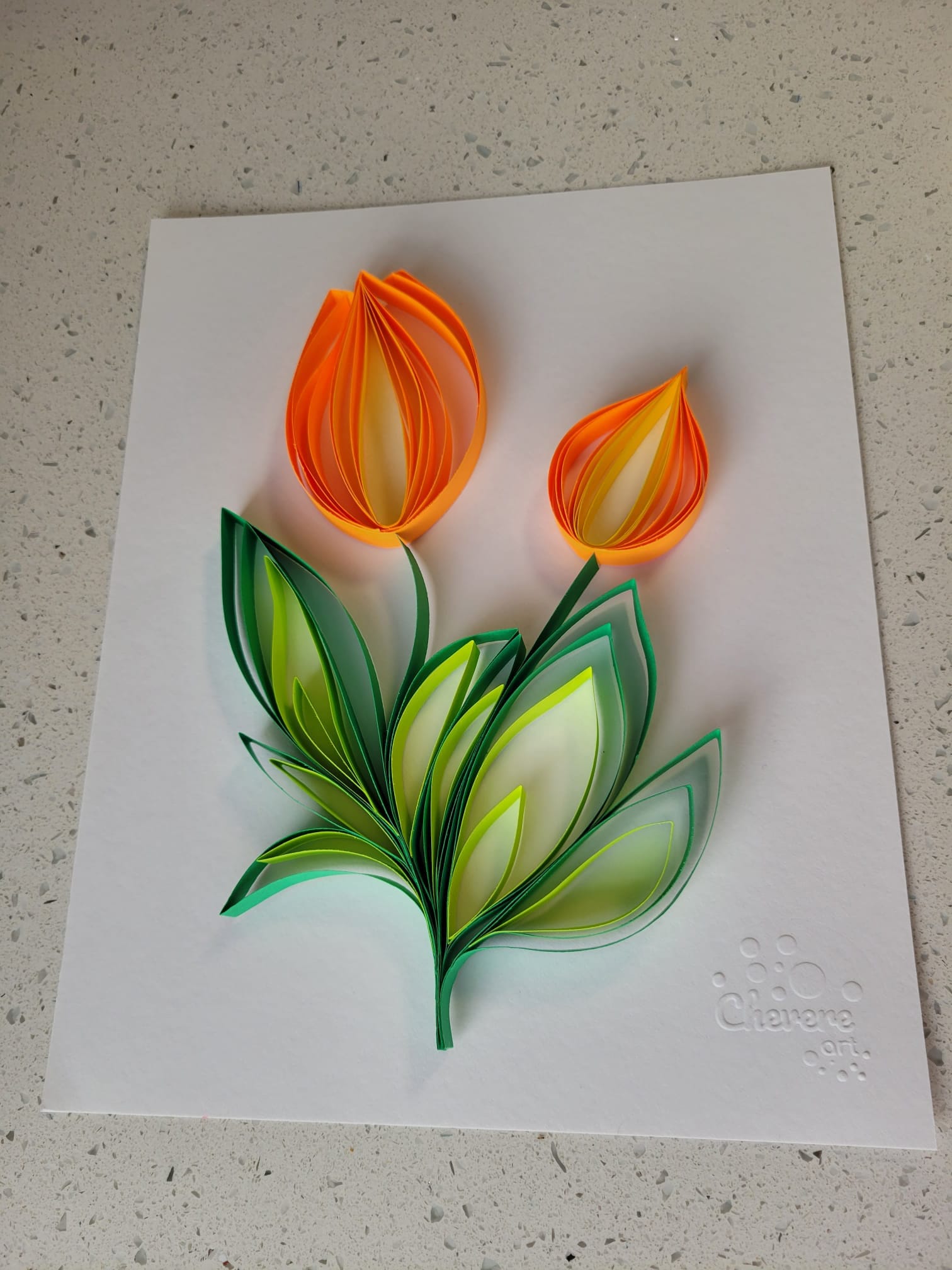 Tulip, Flowers, Quilling Art, Paper Art, Decor Frame, Decor Box, Framed ...