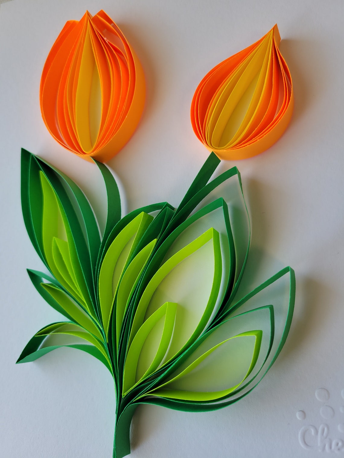 Tulip, Flowers, Quilling Art, Paper Art, Decor Frame, Decor Box, Framed ...