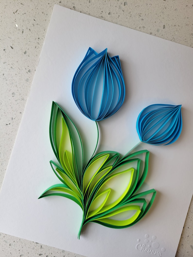 Tulip, Flowers, Quilling Art, Paper Art, Decor Frame, Decor Box, Framed ...
