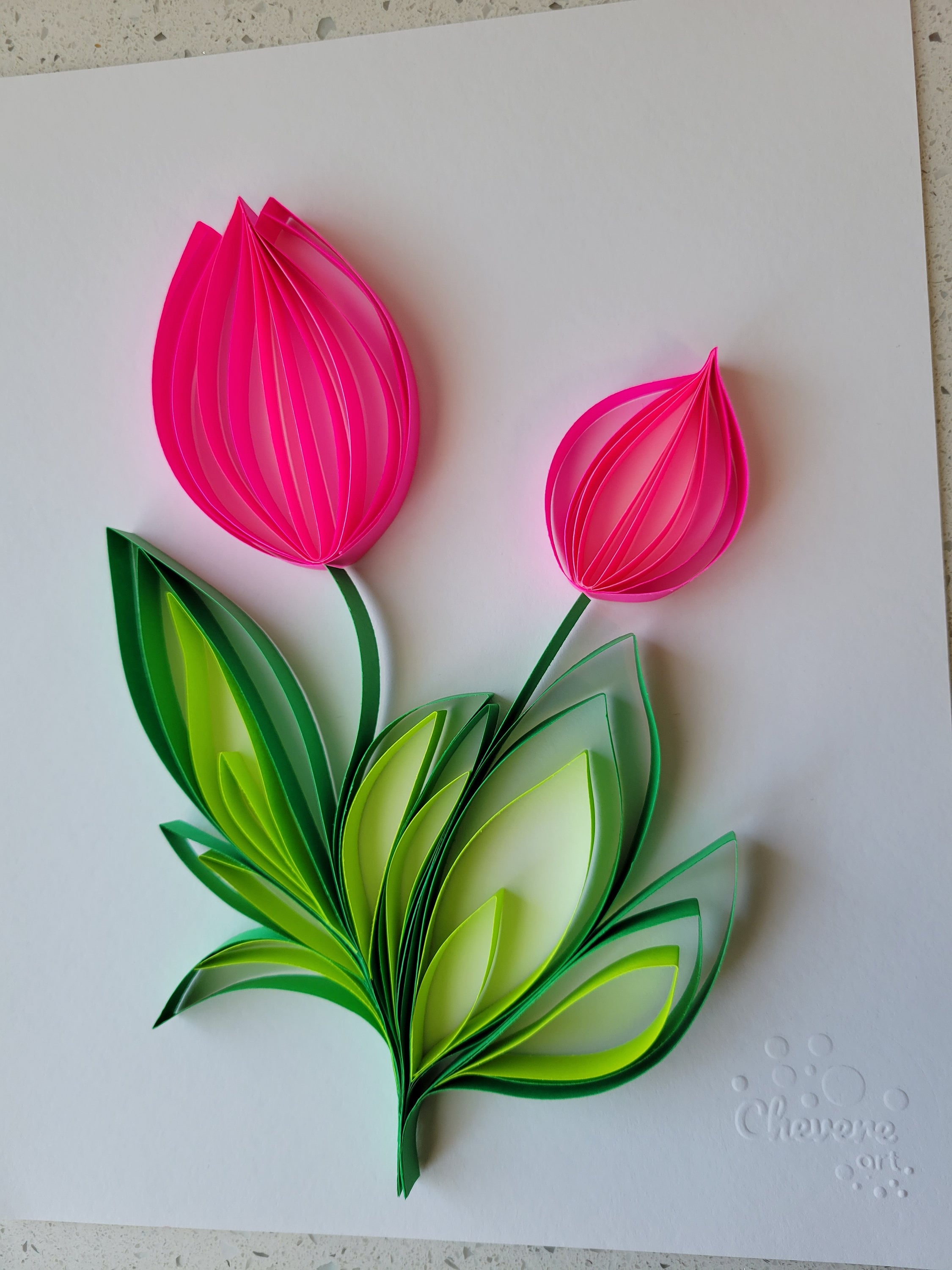 Tulip, Flowers, Quilling Art, Paper Art, Decor Frame, Decor Box, Framed ...