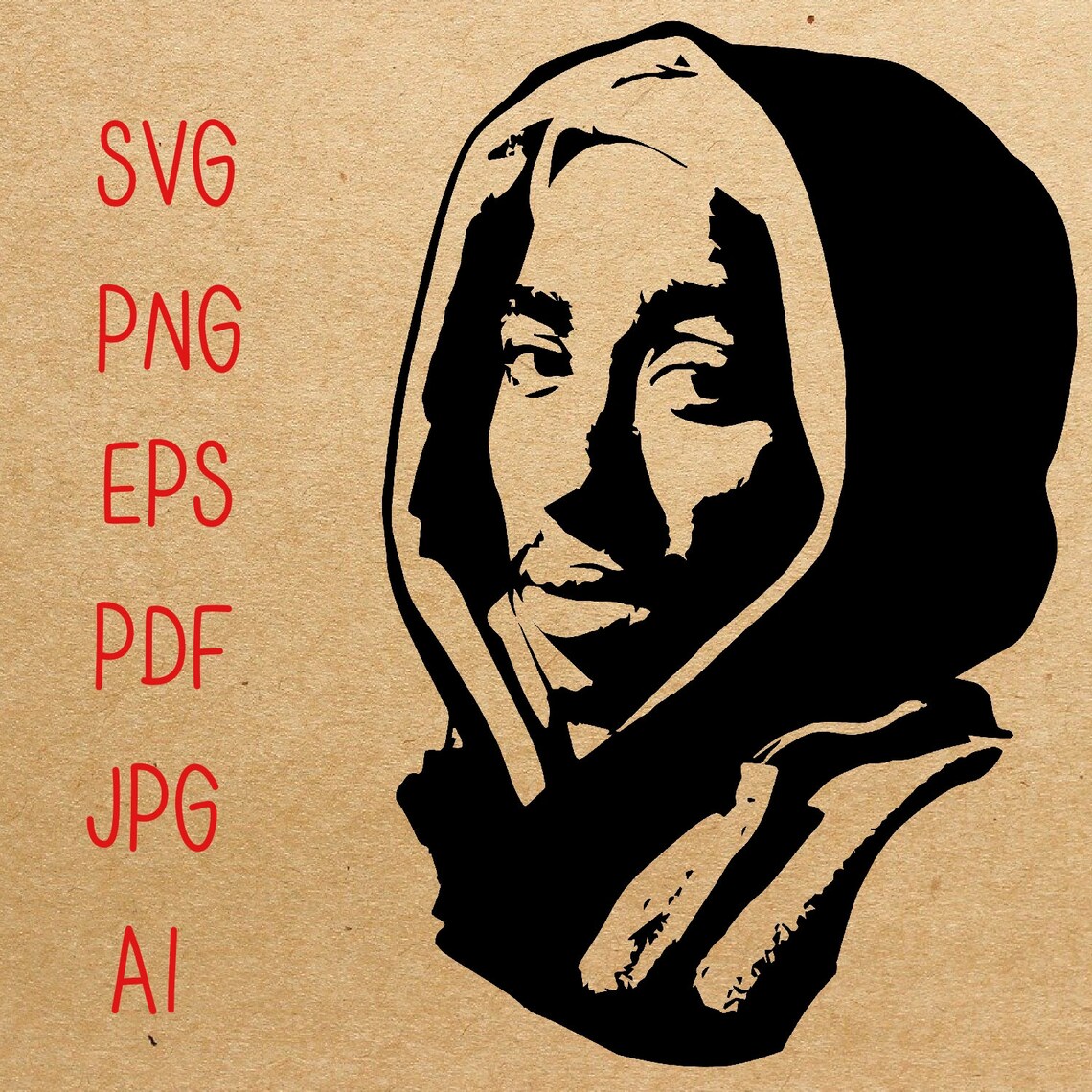 Tupac Art SVG, Tupac, 2pac Rapper SVG, Hiphop SVG, Rapper Files for ...