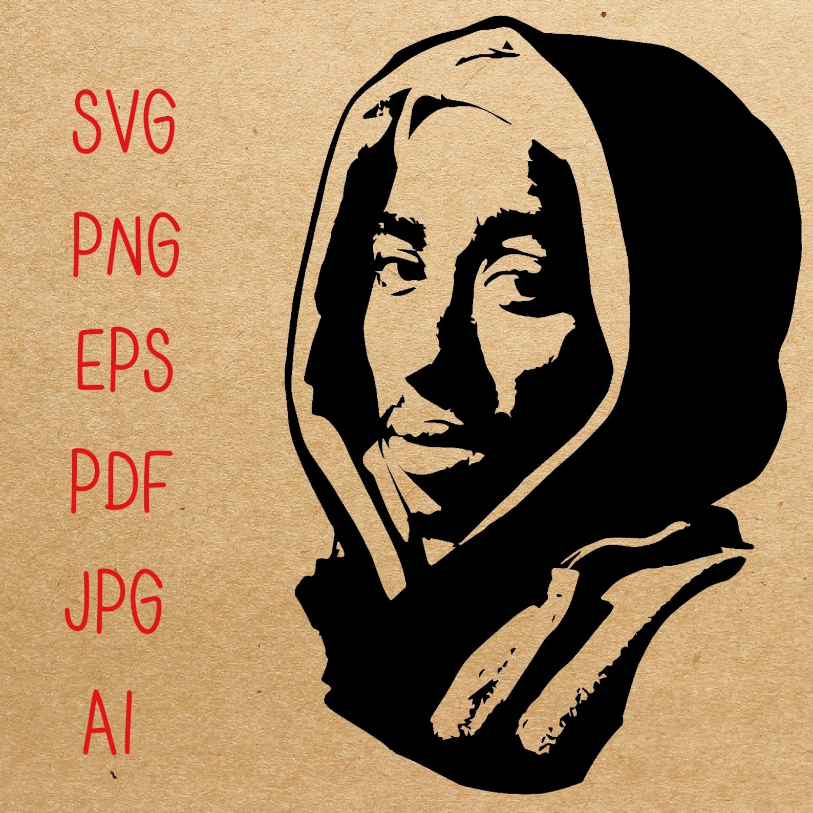 Tupac Art SVG, Tupac, 2pac Rapper SVG, Hiphop SVG, Rapper Files for Cricut, Cutting Files ...