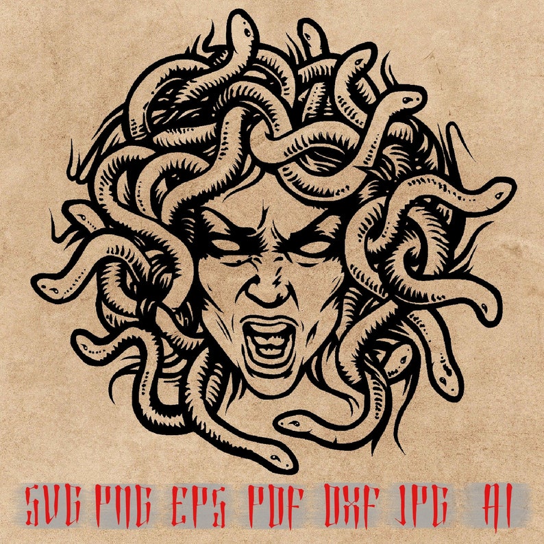 Mythology SVG, Medusa Svg Bundle, Medusa Silhouette Vector, Goddess ...