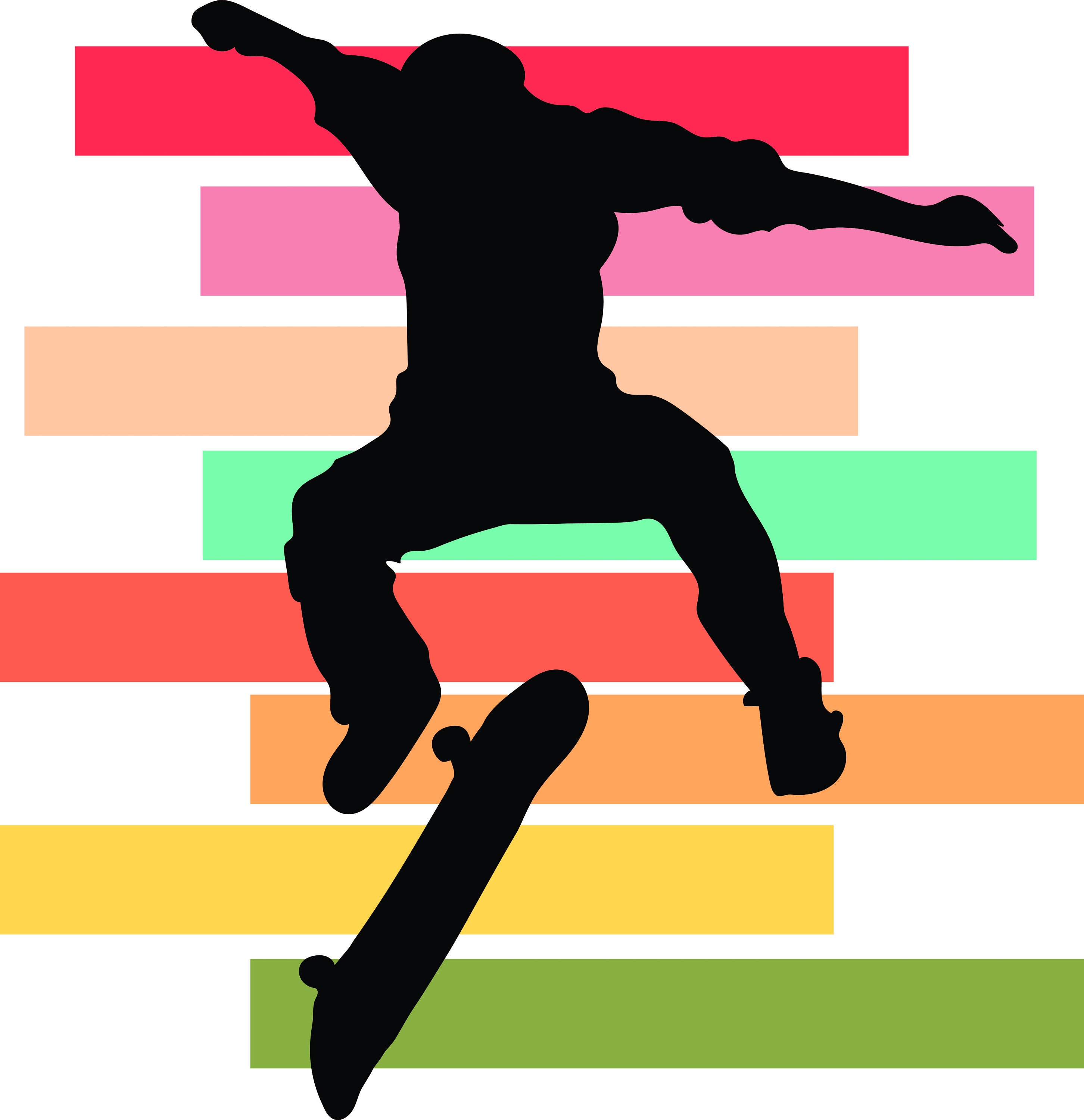 Skateboard SVG, Skateboarding SVG, Skateboard Silhouette SVG, Cutting ...