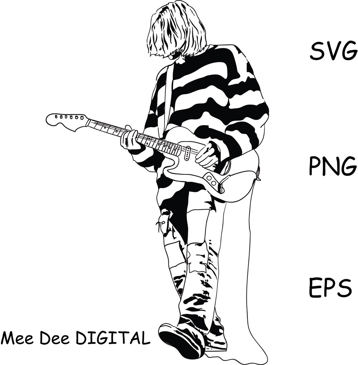 Kurt Cobain Art SVG, Nirvana, Kurt Cobain Nirvana Grunge Rock 90s ...