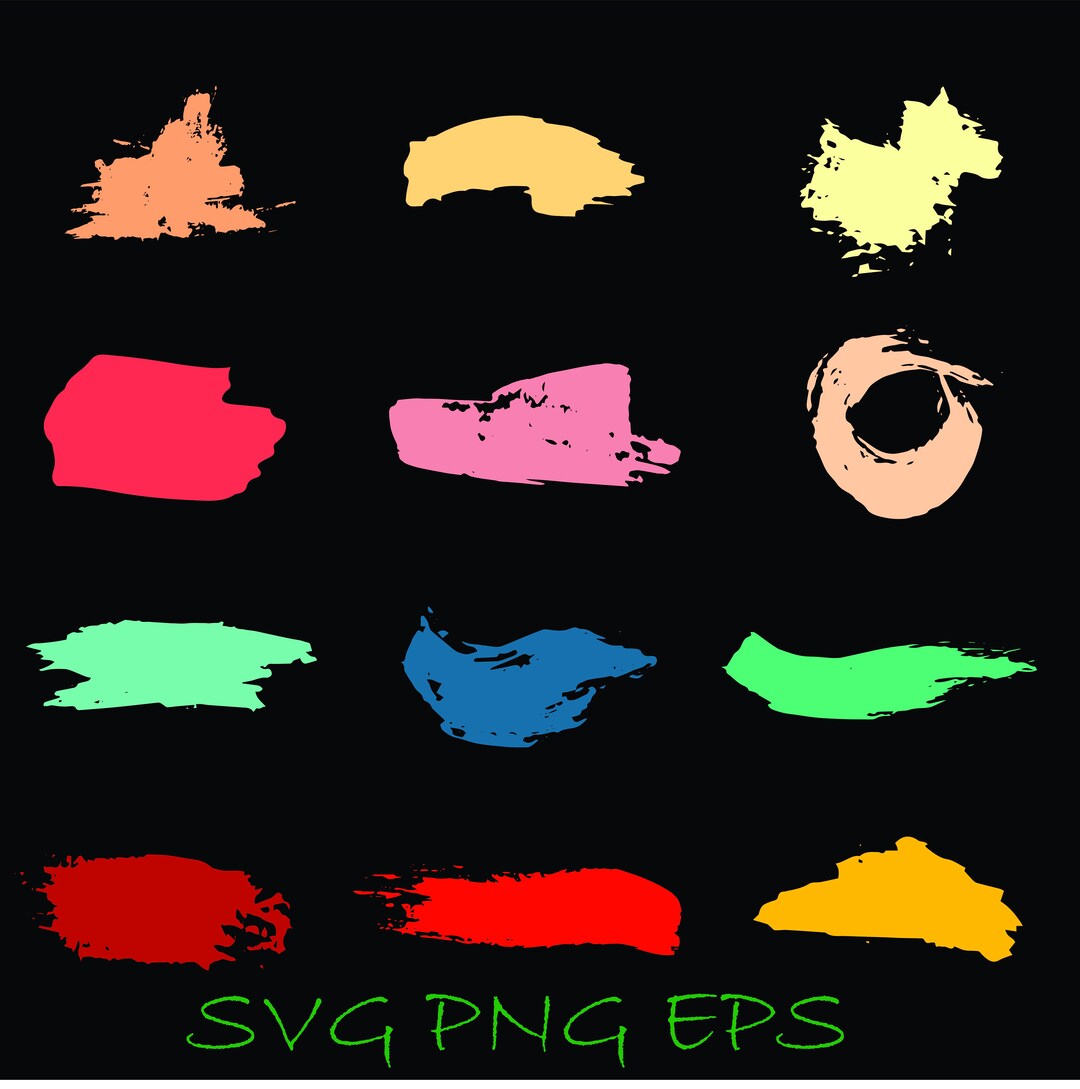 Brushstroke SVG 12 Brush Stroke Files for Cricut Digital Download - Etsy