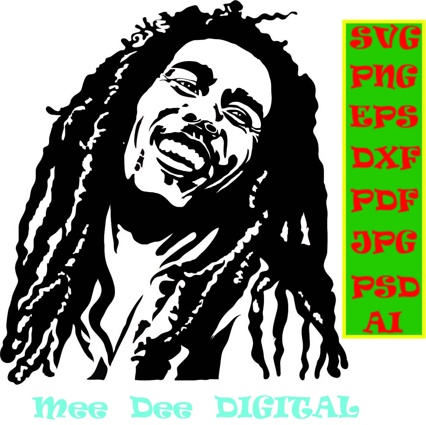 Bob Marley SVG. Reggae Cut File - Circut. Digital Download - Etsy