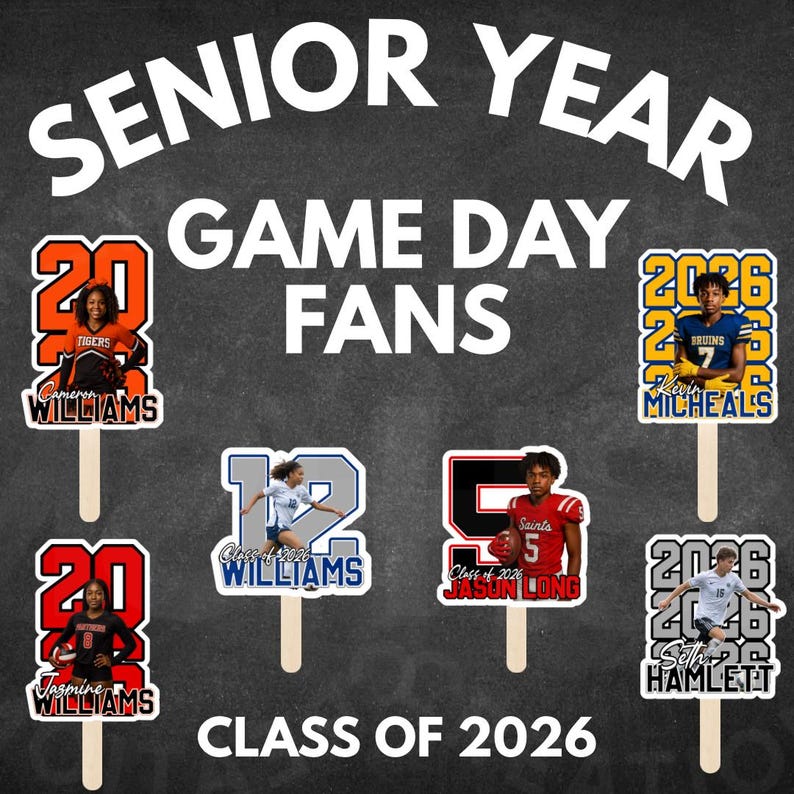 Personalized Senior Night Fan, Custom Glossy Cardstock Sports Fan - Etsy