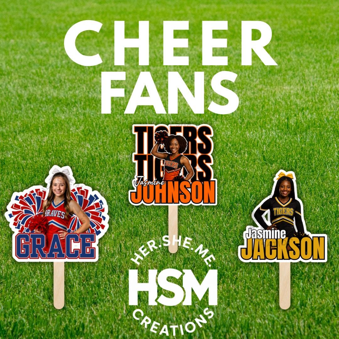 Laminated Personalized Cheerleading Fan, Custom Handheld Fan ...