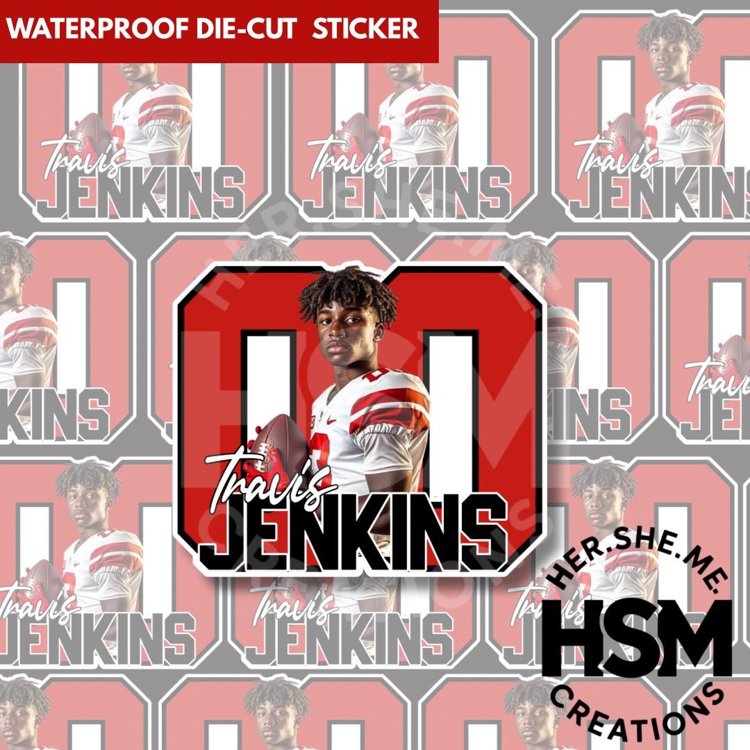 Custom Football Player Sticker | Personalized Sports Vinyl Decal ...