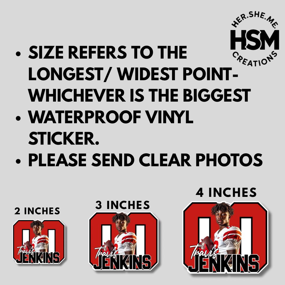 Custom Football Player Sticker | Personalized Sports Vinyl Decal ...