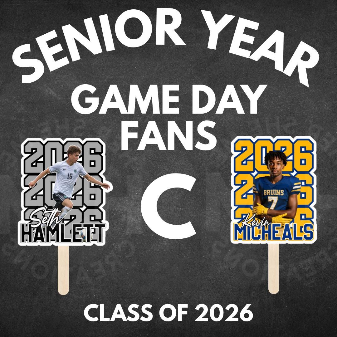 Personalized Senior Night Fan, Custom Glossy Cardstock Sports Fan - Etsy
