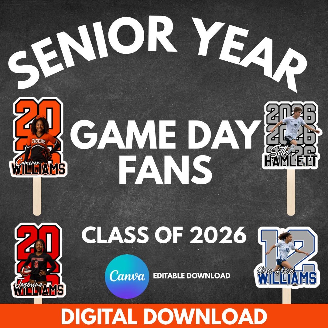 Editable Senior Template Football Fan, Digital Download, Custom ...