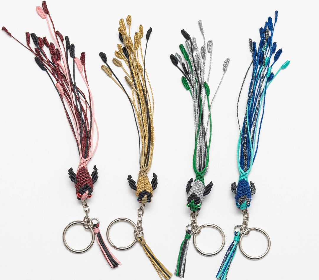 Koi Fish Keychain Macrame, Valentines Gift for Girlfriend, Handmade Keyring, Valentines Day Gift ...