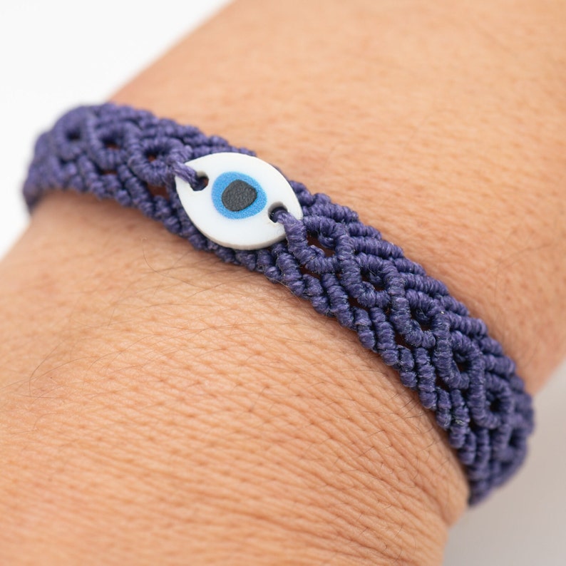Black Macrame Evil Eye Bracelet, Orthodox Easter Gift for Women, Nazar ...