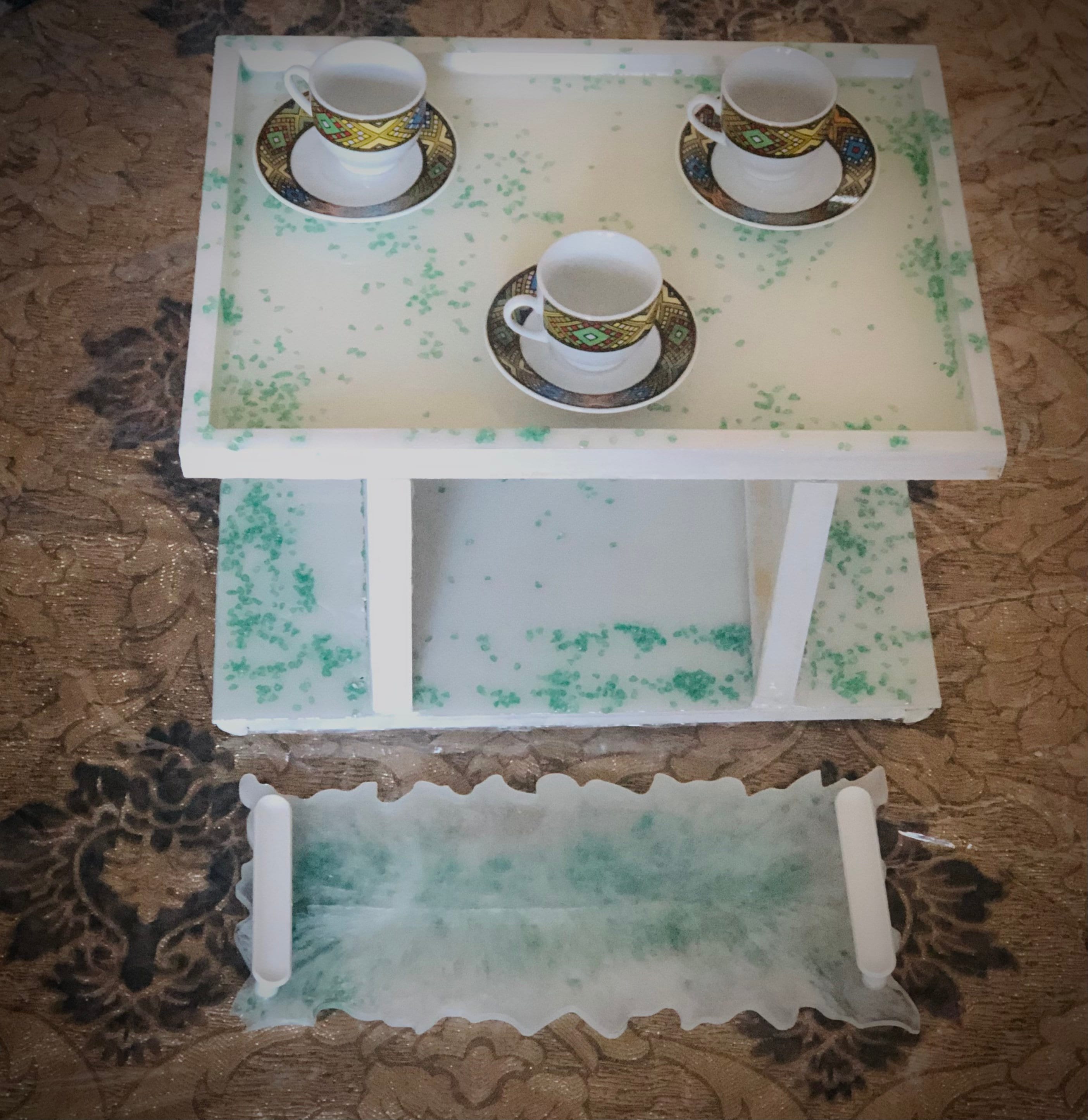 Ethiopian/eritrean Rekebot and Tray Set of 2 Cultural Coffee Table ...