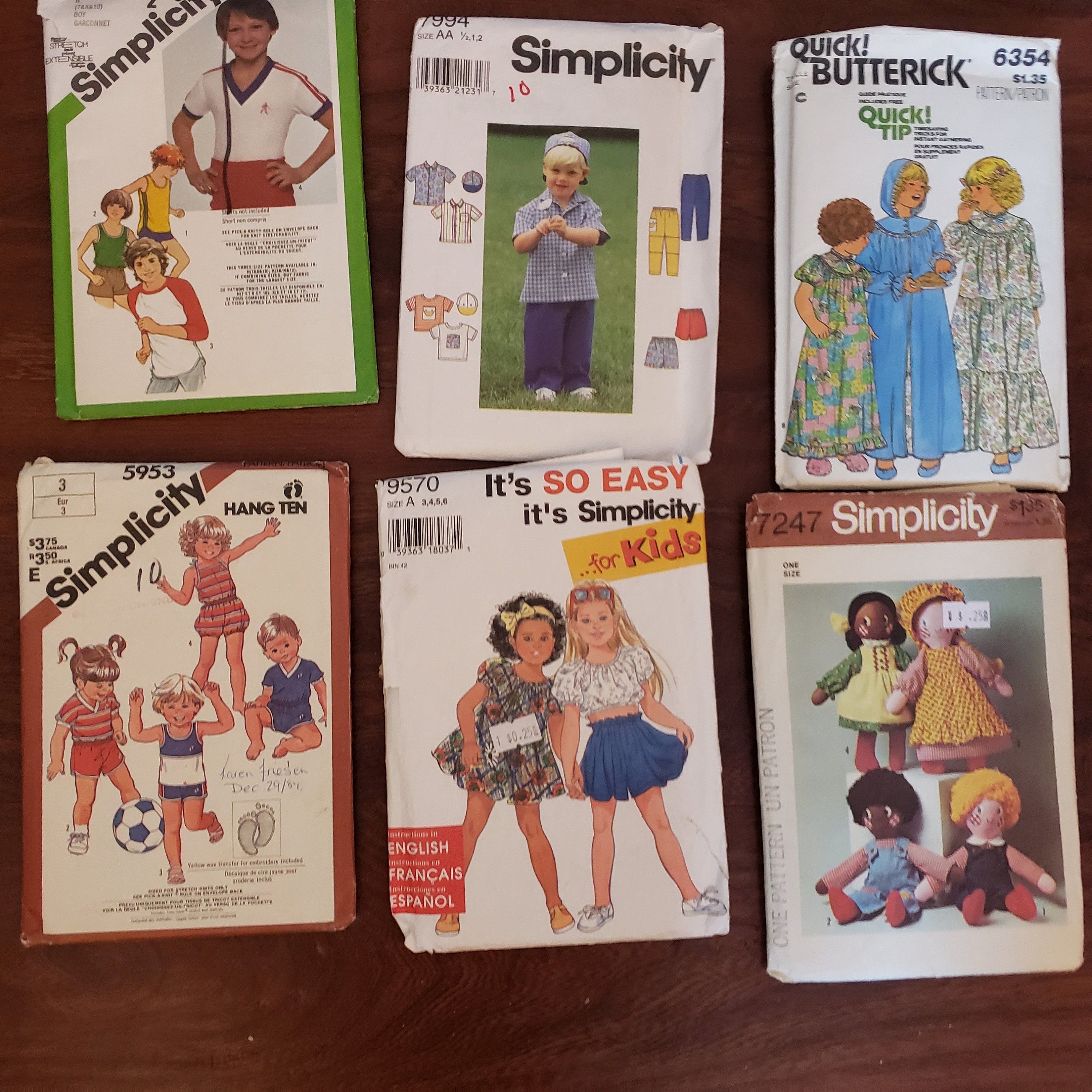 6 Vintage Children's Clothing Sewing Patterns. Lot 1. - Etsy