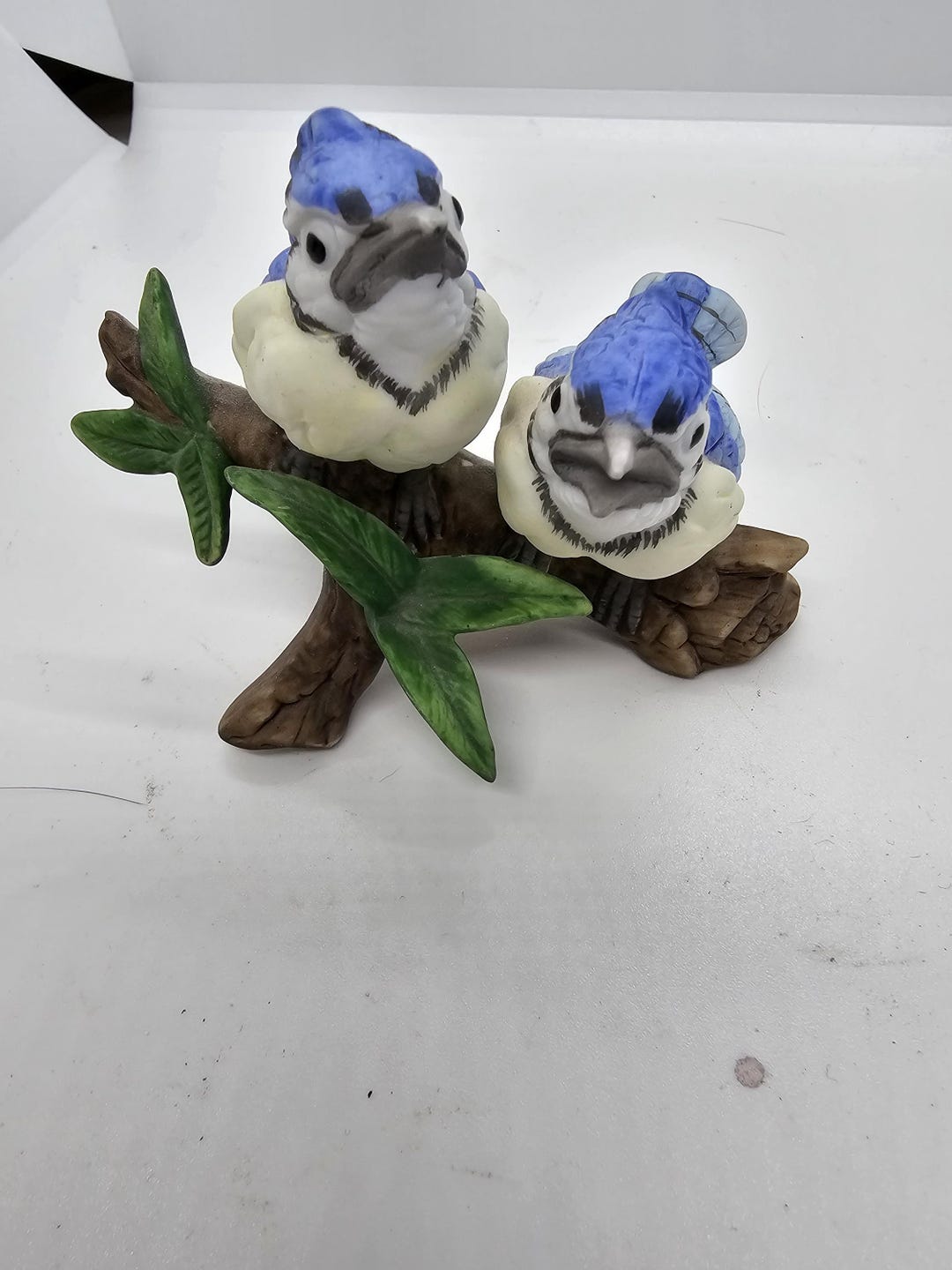 Vintage Lefton Blue Birds on a Log. Blue Jays Signed. 3.5" - Etsy