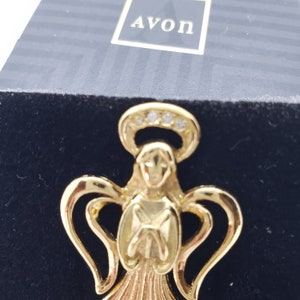 New in Box. Vintage AVON Angel Pin. Goldplated. Rhinestone Halo - Etsy