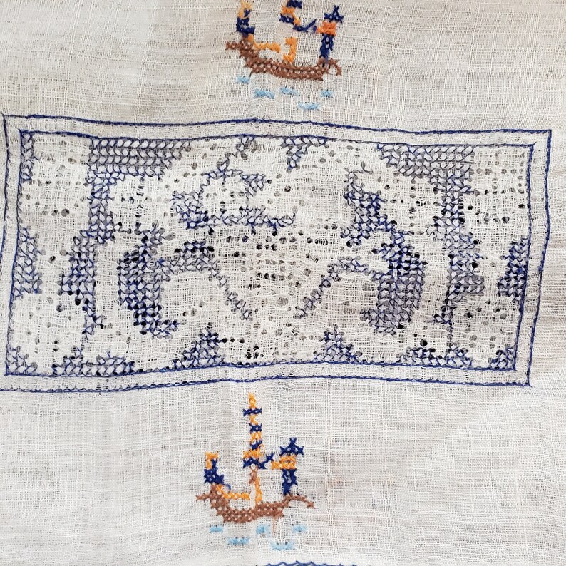 Vintage Rectangular Cross Stitch Tablecloth | Etsy