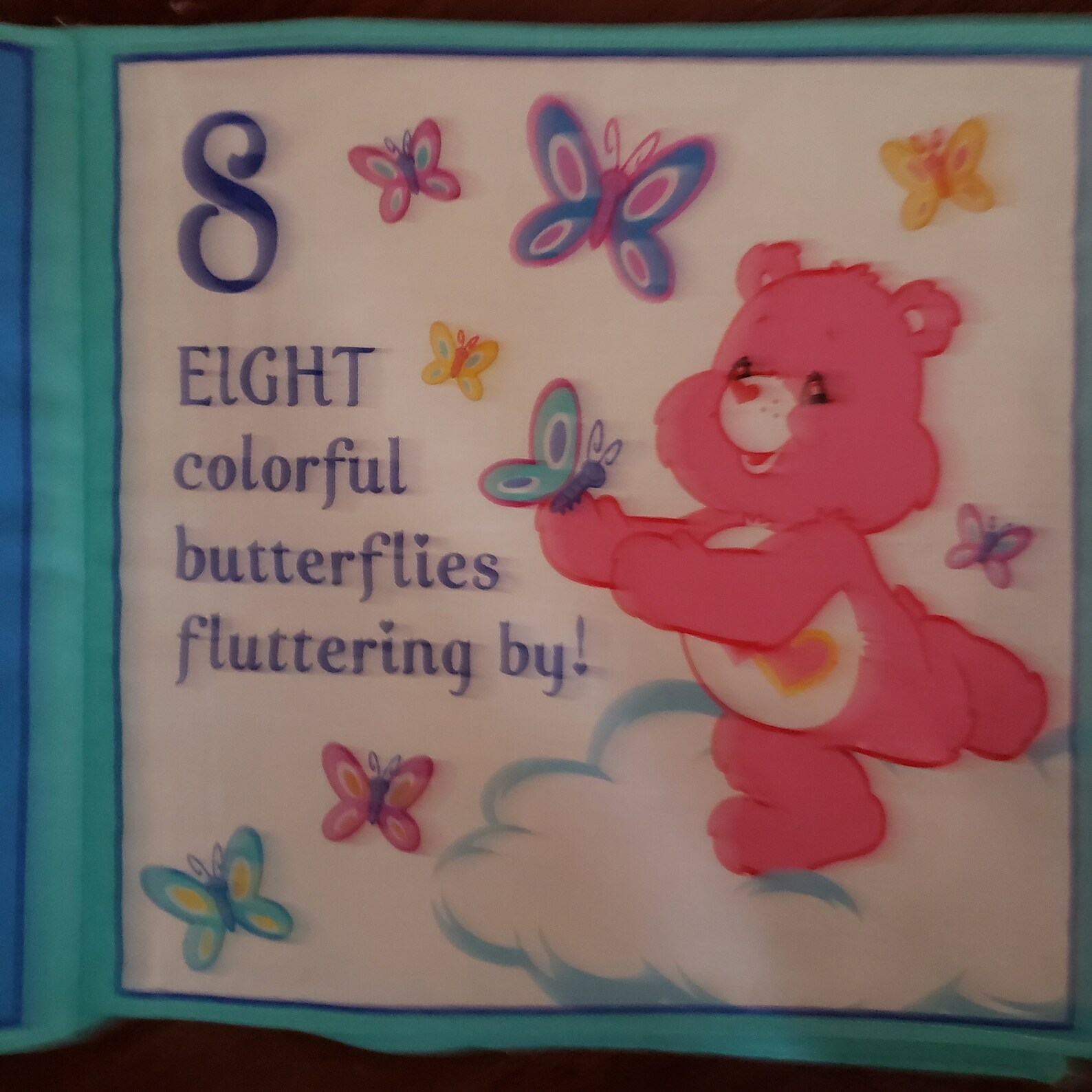 Vintage Handmade Care Bears Counting Cloth Book. Numbers 1 to 10. Good ...