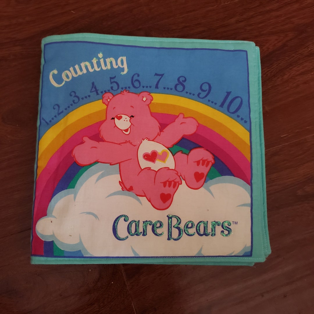 Vintage Handmade Care Bears Counting Cloth Book. Numbers 1 to 10. Good ...