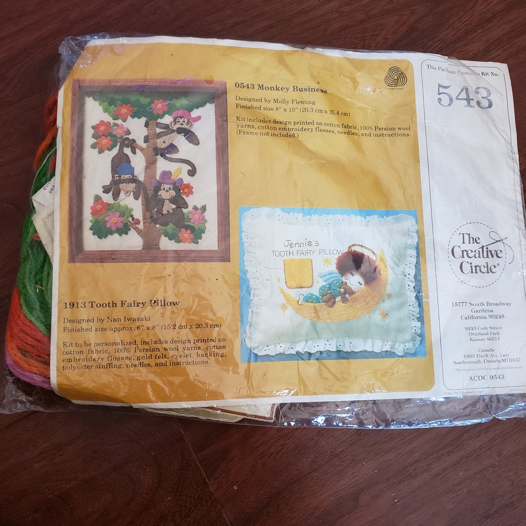 1984 Creative Circle Needlepoint Kit. Monkey Business. Opened - Etsy