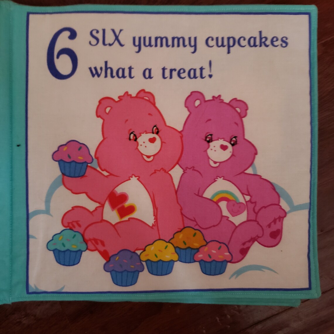 Vintage Handmade Care Bears Counting Cloth Book. Numbers 1 to 10. Good ...