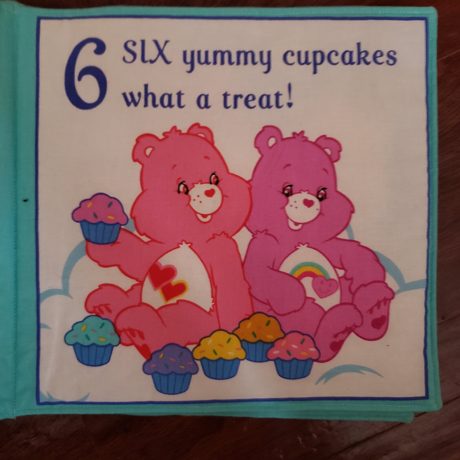 Vintage Handmade Care Bears Counting Cloth Book. Numbers 1 to 10. Good ...