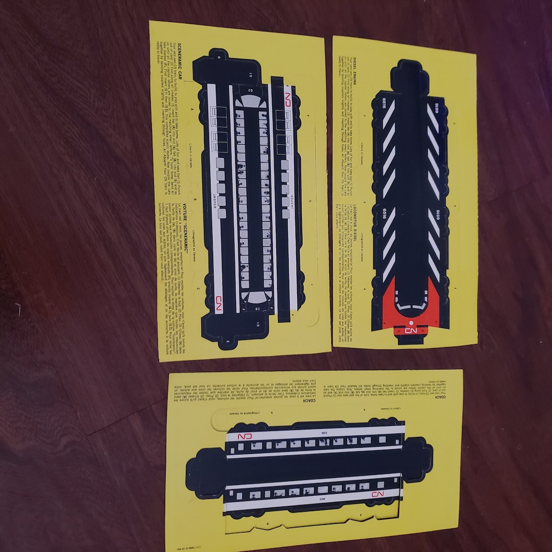 Set of 3 Canadian National Railway Cardboard Pop-ups. 1969. CN Diesel ...