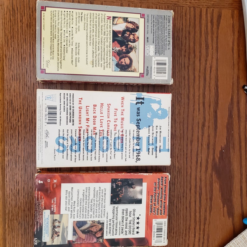 Set of 3 the Band, the DOORS, VHS Tapes - Etsy