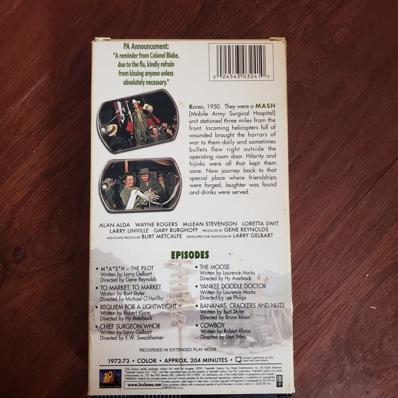 1973 VHS MASH Season One Volume One - Etsy