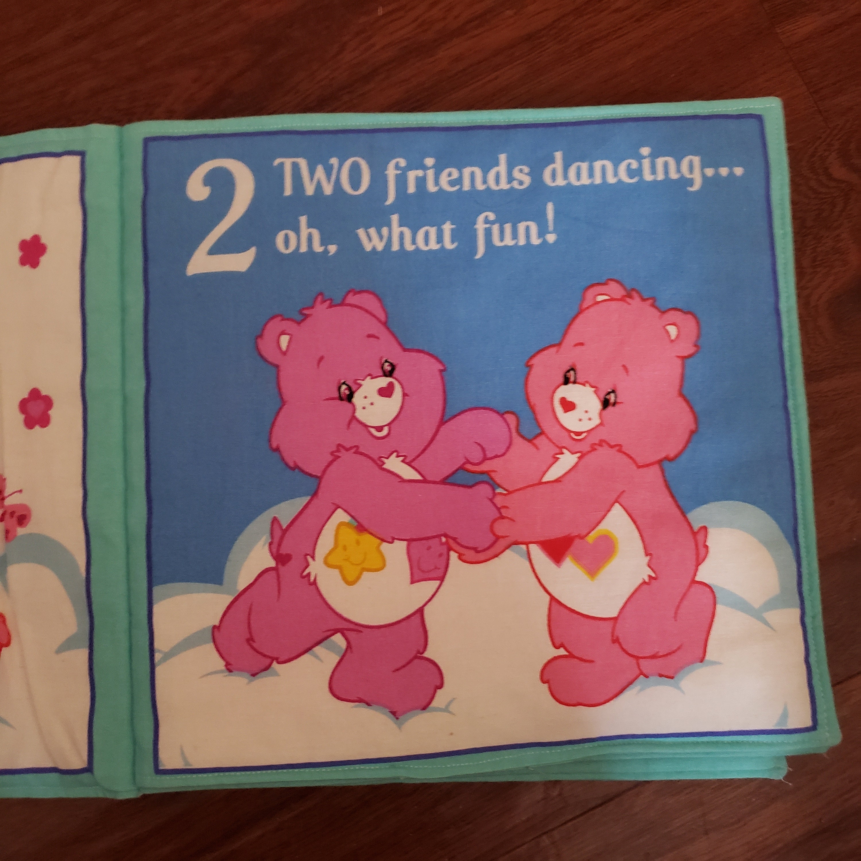 Vintage Handmade Care Bears Counting Cloth Book. Numbers 1 to 10. Good ...