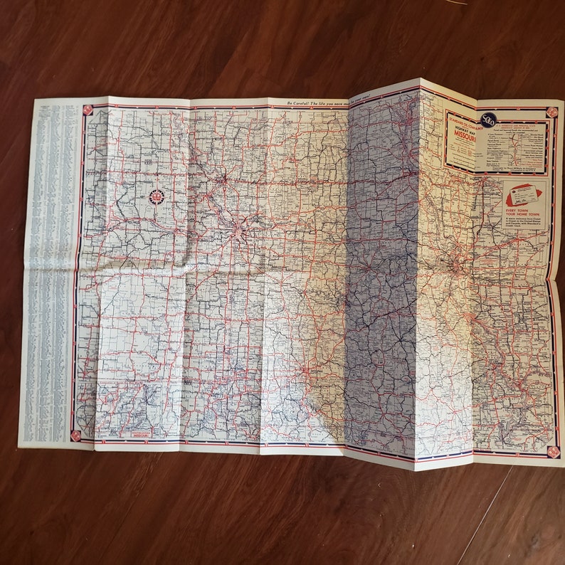 1950s Highway Road Map Missouri. Compliments of Standard OIL Co. - Etsy