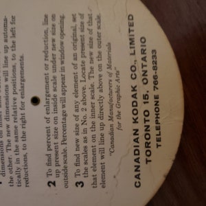 Vintage Kodak Proportion Scale for Reproduction Sizes. Cardboard - Etsy