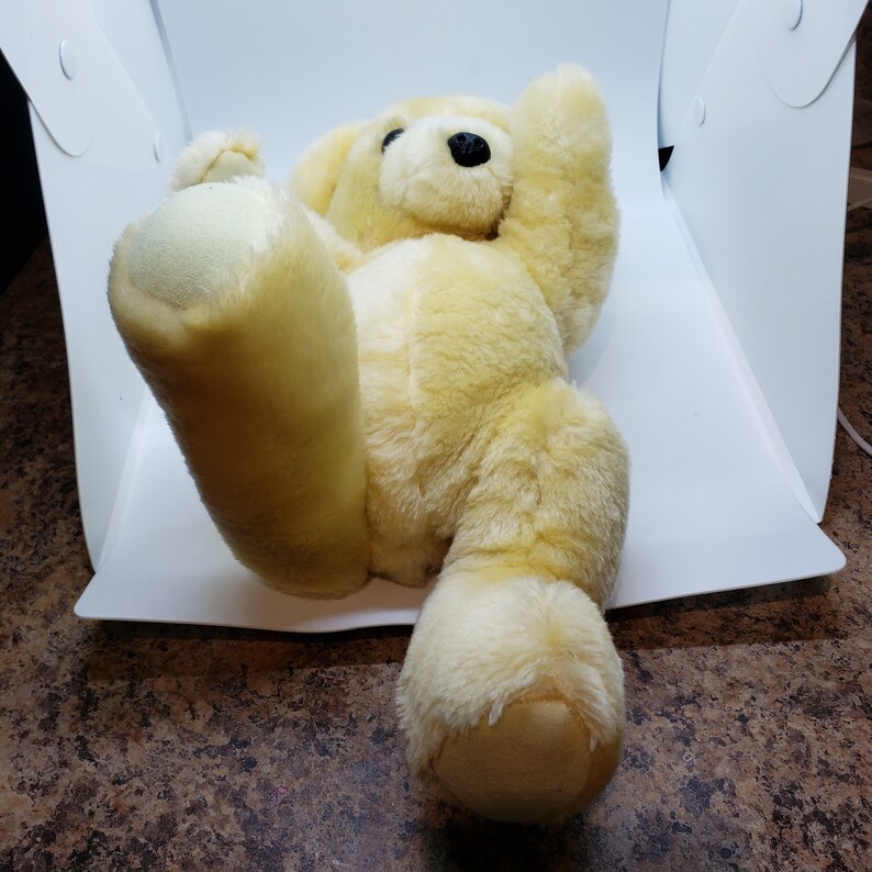 Vintage 14 Yellow Plush Teddy Bear With Hinged - Etsy