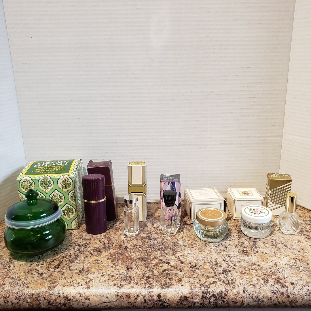 Group of Vintage Empty AVON Cologne Bottle and Pots. in Original Boxes ...