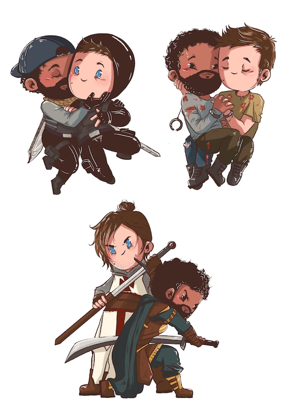 The Old Guard-Chibi Sticker Joe/Nicky Edition | Etsy