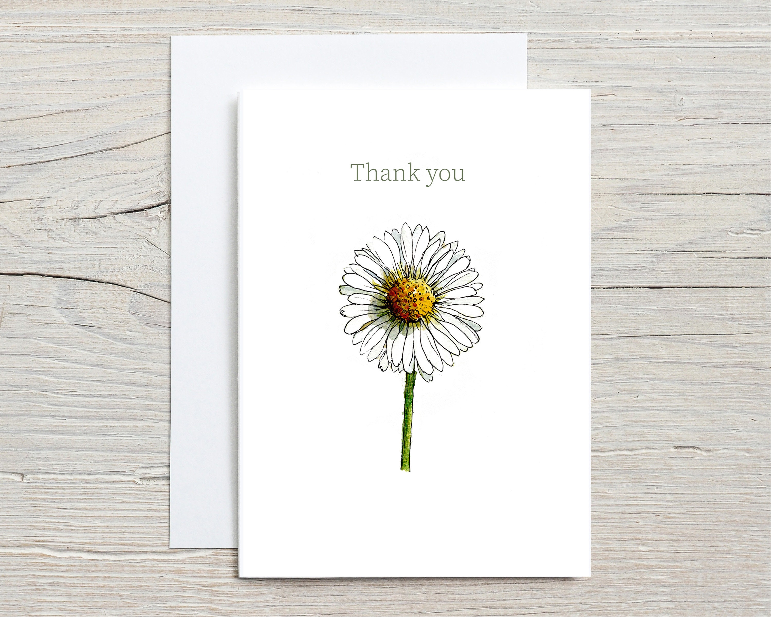 Thank You Card, Daisy Card, Daisy Thank You Card, Gratitude Card ...