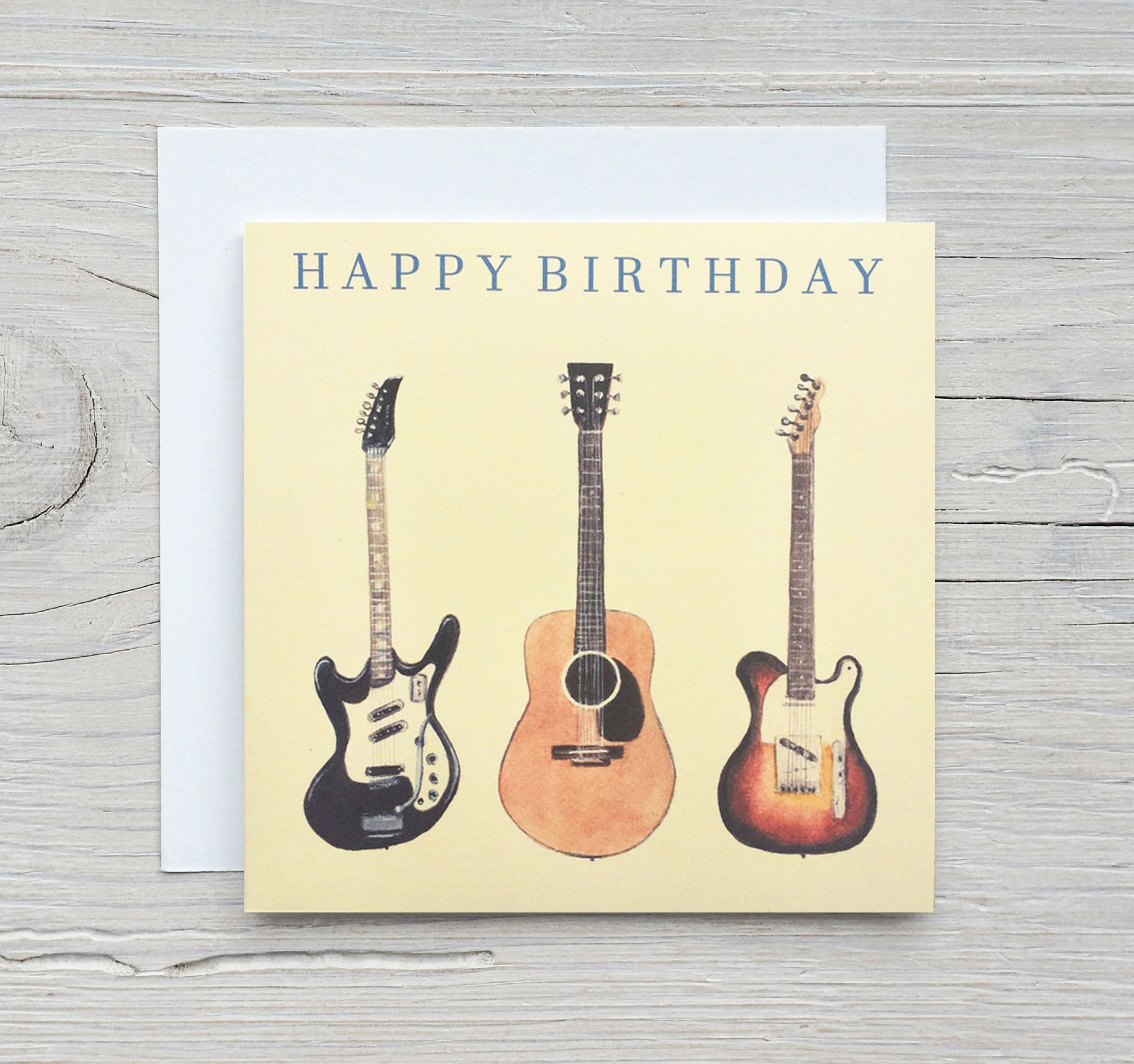 Guitars card music birthday cards guitar painting birthday | Etsy