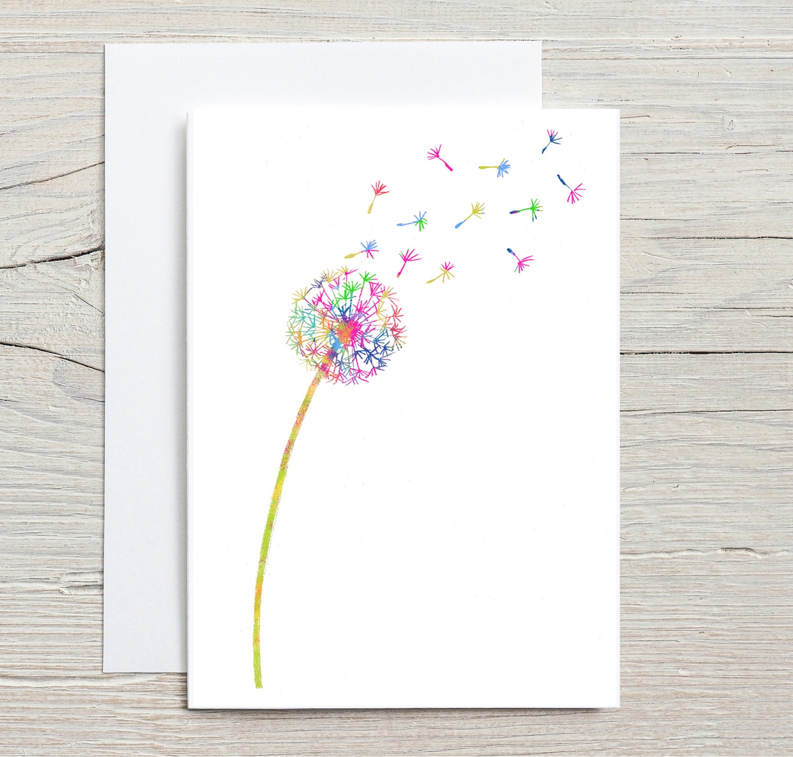 Dandelion Card Birthday Card Celebration Card Flower Card - Etsy