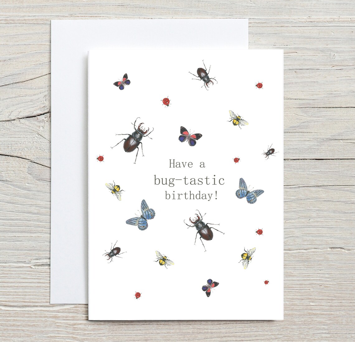 Bug Birthday Card, Kids Birthday Cards, Bug-tastic Card, Insect Card ...