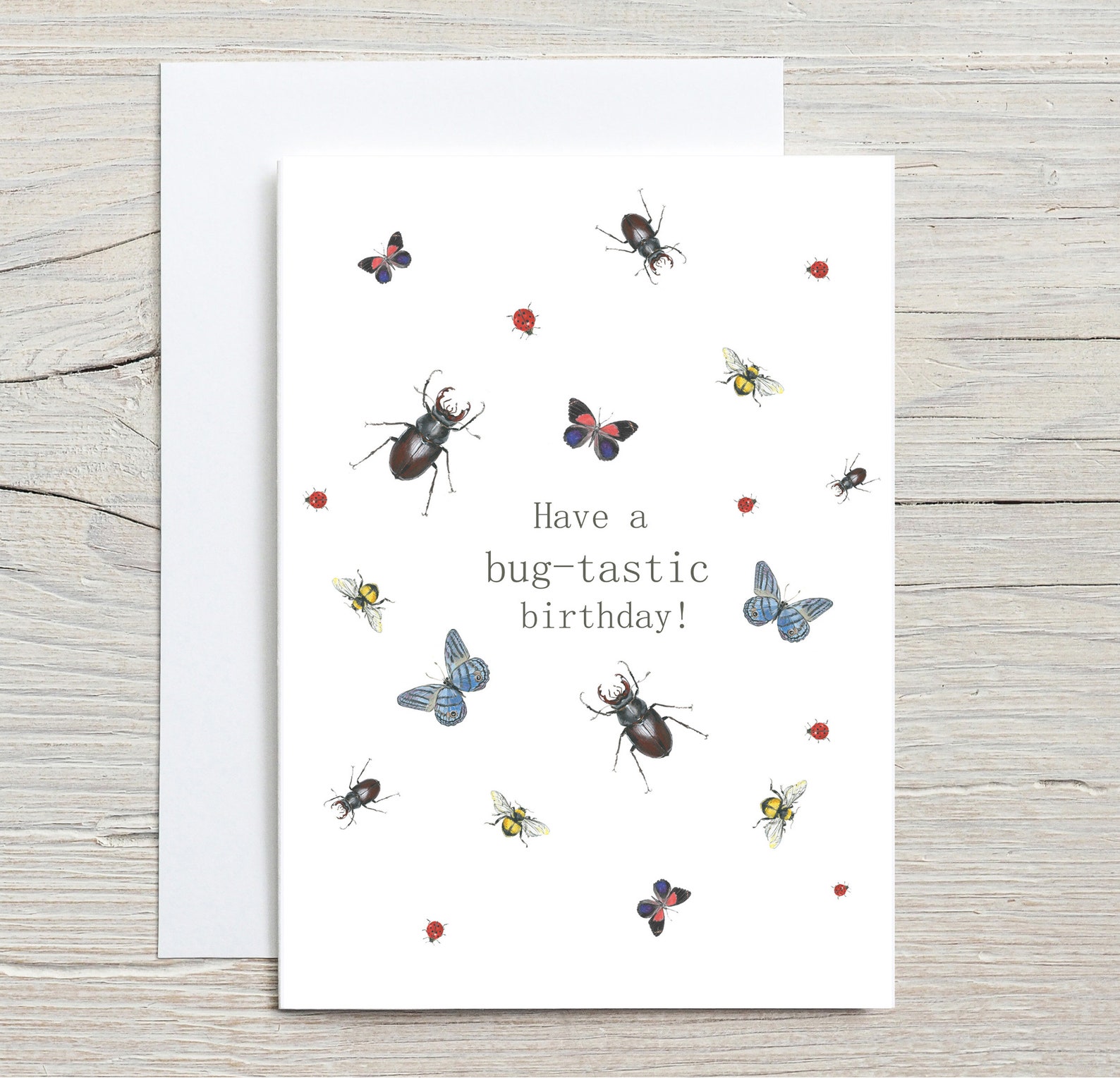 Bug Birthday Card, Kids Birthday Cards, Bug-tastic Card, Insect Card ...